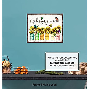 God Says You Are Wall Art Decor - Religious Scripture Encouragement Gifts for Women - Christian Affirmations - Rustic Inspirational Psalms Bible Verses - Catholic Gifts - Motivational Positive Quotes