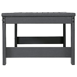 Signature Design by Ashley Amora Outdoor HDPE Patio Coffee Table, Charcoal Gray