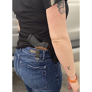 Inside The Waistband Leather Holster - Made in USA Designed for Comfort - Water Buffalo Leather- Great for Concealed Carry (Springfield Armory Hellcat)