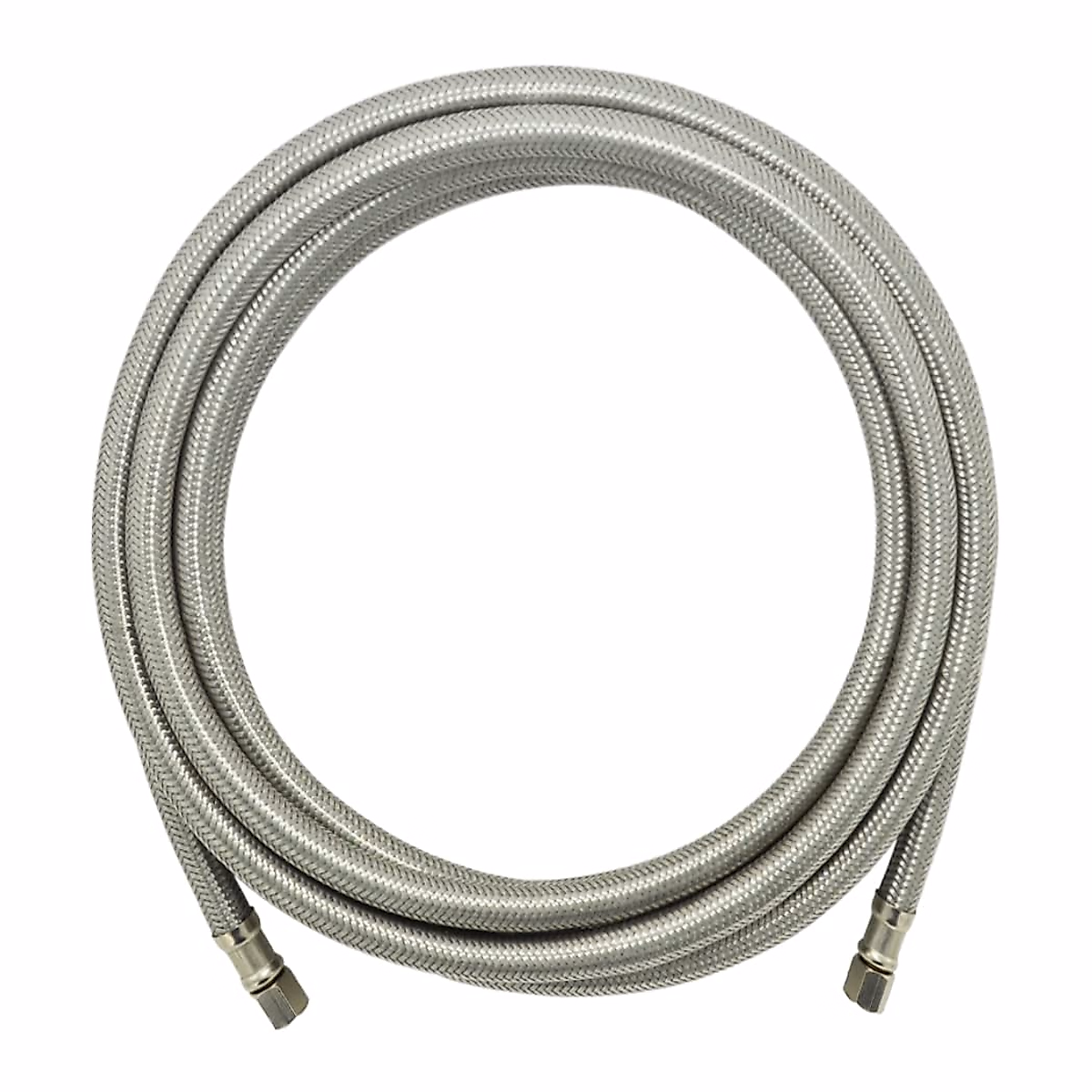 Ice Maker Hose 25 FT, Stainless Steel Braided Refrigerator Ice Maker Connector Water Supply Line with 1/4" Comp by 1/4" Comp Connection