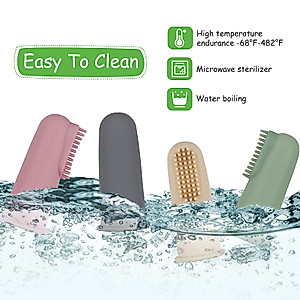 haakaa Baby Finger Toothbrush,Soft Food Grade Silicone,for Training Teething and Oral Cleaning,0 Months+, 2 Pack, Pea Green