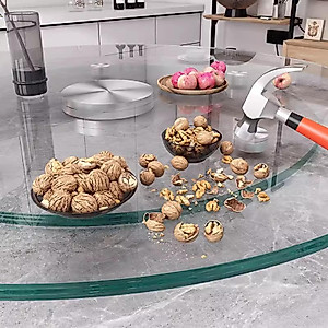 BPILOT Tempered Glass Round Table Top, Clear 1/4"Thick Quiet & Smooth Rotating Glass Lazy Susan Turntable - For Homes Patio Tables & Restaurants Dining Table,customizable (Color : Clear, Size : 85c