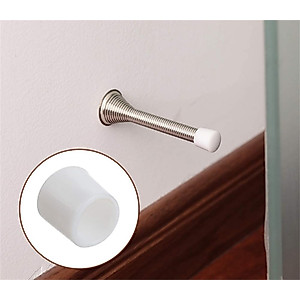 24 Pcs Premium Rubber Door Stop Stud Replacement Tips – Doorstopper Bumpers, Springe Hinge End Caps for Wall & Floor Protection – Universal Size (White)