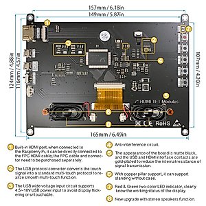Lesown 7 inch Raspberry Pi Monitor Touchscreen with Case, Touch Display 7 inch Monitor Raspberry Pi 5 Screen 1024x600 IPS Small HDMI Monitor Speakers for Raspberry Pi 5 4 3 Win, Driver Free