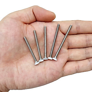 Adiyer Extra Long Outlet Screws 40pcs 6-32 x 1-7/8 Inch White Painted Electrical Outlet Screws Outlet Extender Screws Machine Screws for Fix Wonky and Sunken Outlets, 304 Stainless Steel