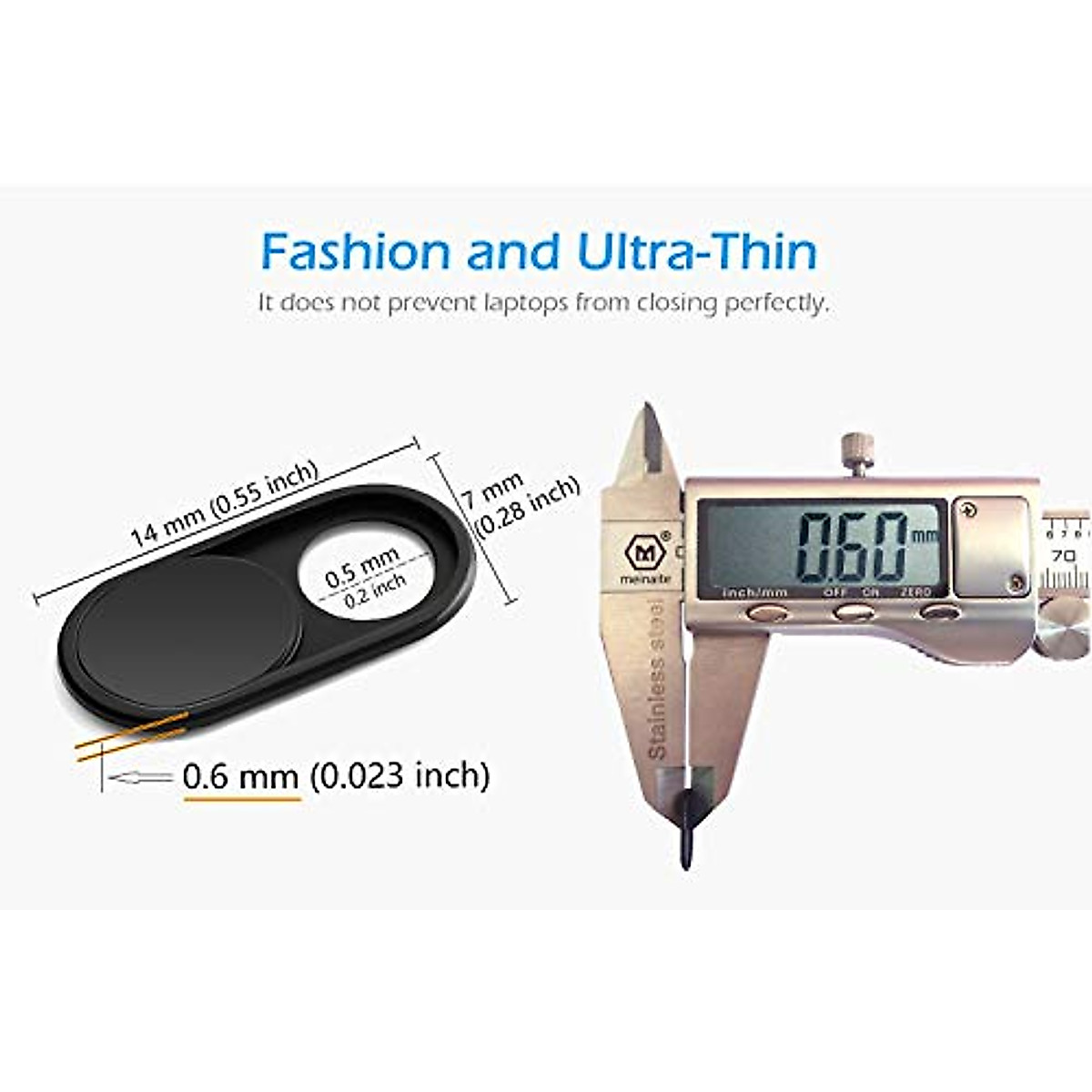 CloudValley Webcam Cover 3 Pack, 0.6mm Ultra-Thin Mini Web Camera Cover silde for Laptops, MacBook Pro, MacBook Air, iMac, iPad Pro, PC, Computer, Camera Privacy Cover [Black]