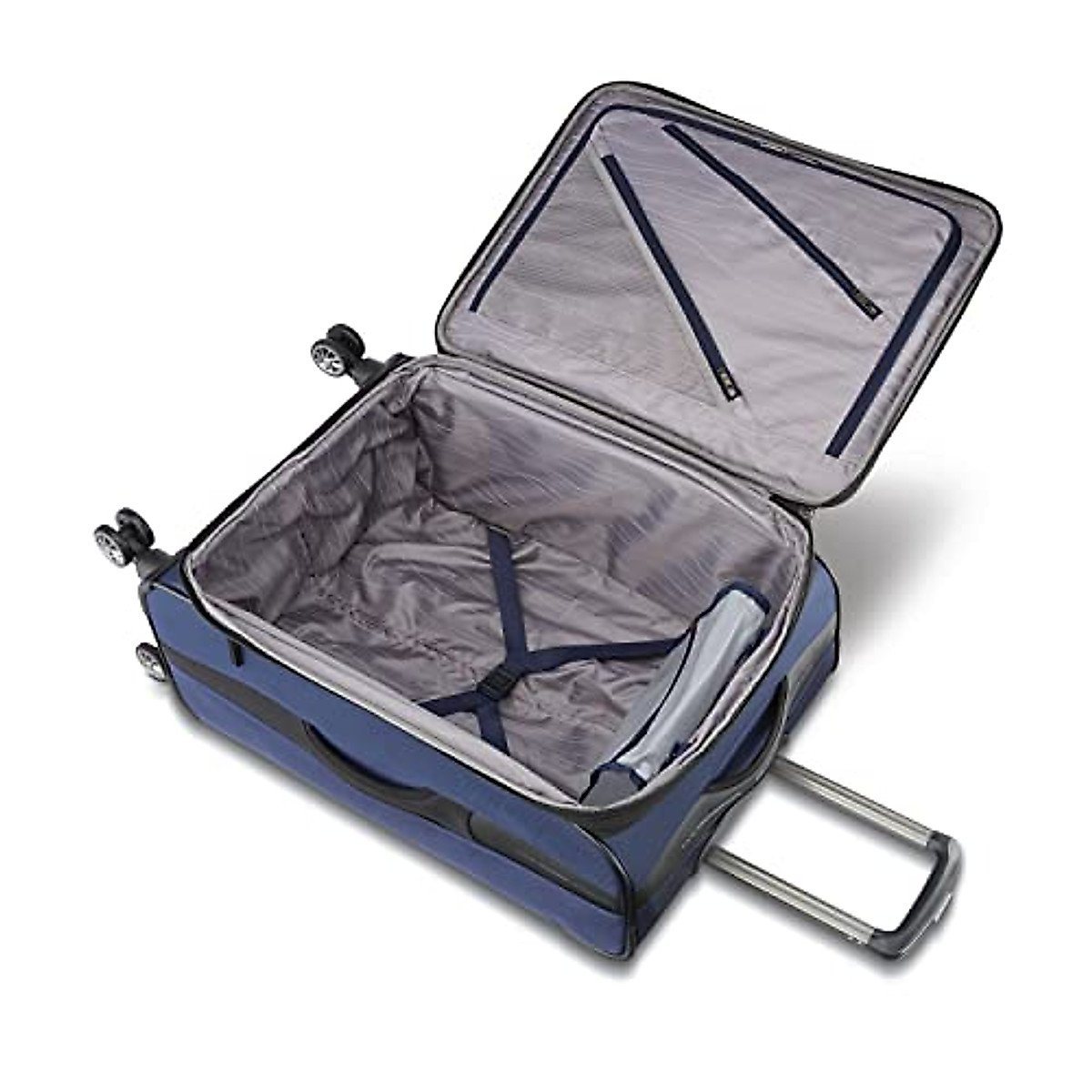 AMERICAN TOURISTER Zoom Softside Luggage with Spinner Wheels (Navy, 2PC SET (25/28))