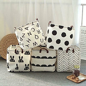 AKOAK 1 Pack Waterproof Laundry Basket Cotton and Linen Folding Storage Basket, Children's Toys Storage Bag, Laundry Basket Underwear Storage Box