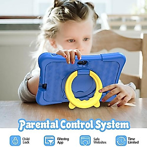 Zyyini 7 Inch Kids Tablet for Android 11, 2GB RAM 32GB ROM, WiFi, Bluetooth, Dual Camera Portable Tablets, Tablets with Tablets Case, for Learning, Entertainment (US Plug)