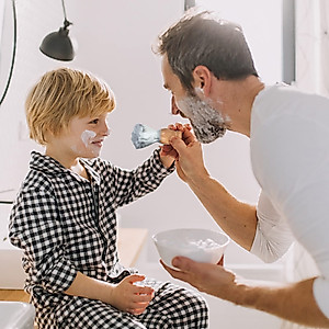 Bassion Shaving Brush Valentine Gifts for Men, Wet Shave Using Cream & Soap, Wood Handle Hair Salon Brush for Safety Shaving Razor, Straight Razor, Father's Day for Dad Boyfriend (Brown)