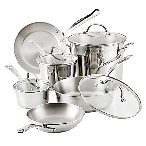 Farberware Millennium Stainless Steel Cookware Pots and Pans Set, 10 Piece