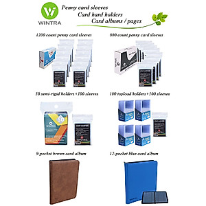 WINTRA 1000 Pack Transparent Penny Card Sleeves, 2-5/8 x 3-5/8'' Soft Protective Sleeves, Ultra Clear Baseball Card Sleeves, Soft Card Protectors for Trading Cards and Sports Cards