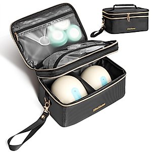 Wearable Breast Pump Bag Compatible with Momcozy, Elvie & Medela Pump in Style, Small Portable Container Case Bag for Working Moms, Holds Pump Accessories