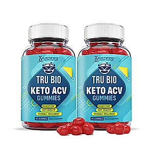 Justified Laboratories (2 Pack) Tru Bio Keto Gummies 1000MG ACV with Pomegranate Juice Beet Root B12 120 Gummys