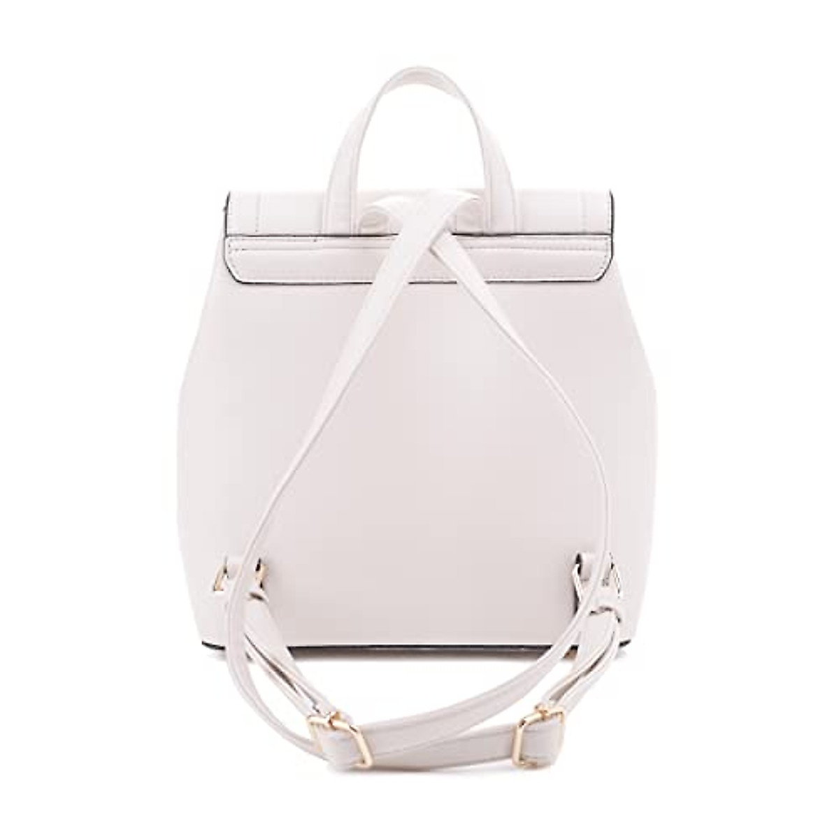 EVVE Faux Leather Small Fashion Backpack Purses For Women Girls Mini Daypack with Matching Wallet | Off white