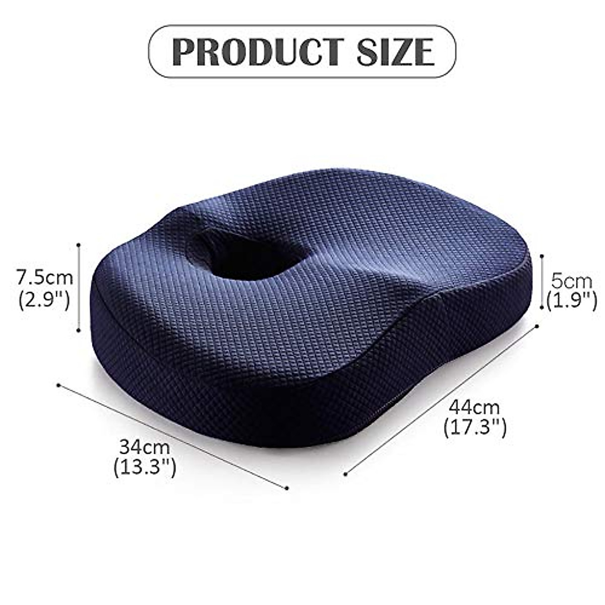 Office Chair Cushion for Butt,Comfort Memory Foam Seat Cushion,Ergonomic Chair Pad Pillow,Tailbone Pain Relief Cushion,Machine Washable Cover-Bamboo Charcoal Memory Foam