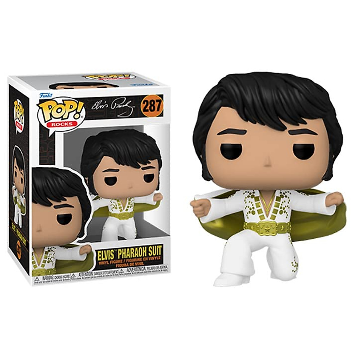 POP Rocks: Elvis - Elvis Pharaoh Suit Funko Vinyl Figure (Bundled with Compatible Box Protector Case), Multicolored, 3.75 inches