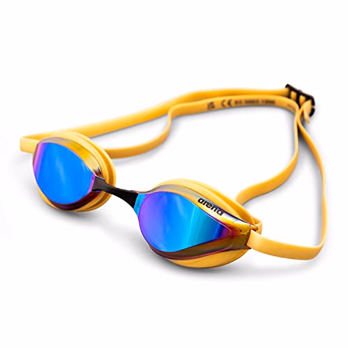 Arena Python Racing Swim Goggles for Men and Women, UV Protection, Anti-Fog, Dual Strap, Mirror Lens, Copper/Gold