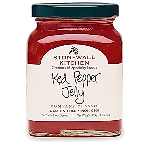 Stonewall Kitchen, Red Pepper Jelly and Hot Pepper Jelly, 11.75 Ounce (Pack of 2) - with Make Your Day Spreader