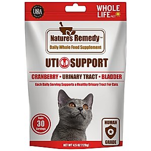 Whole Life Pet Cat Urinary Supplement, Feline UTI Remedy & Prevention, Urinary Tract Infection Treatment - Natural Cranberry for Cats, Cat Probiotic for Health & Digestive Support - 30-Day Supply