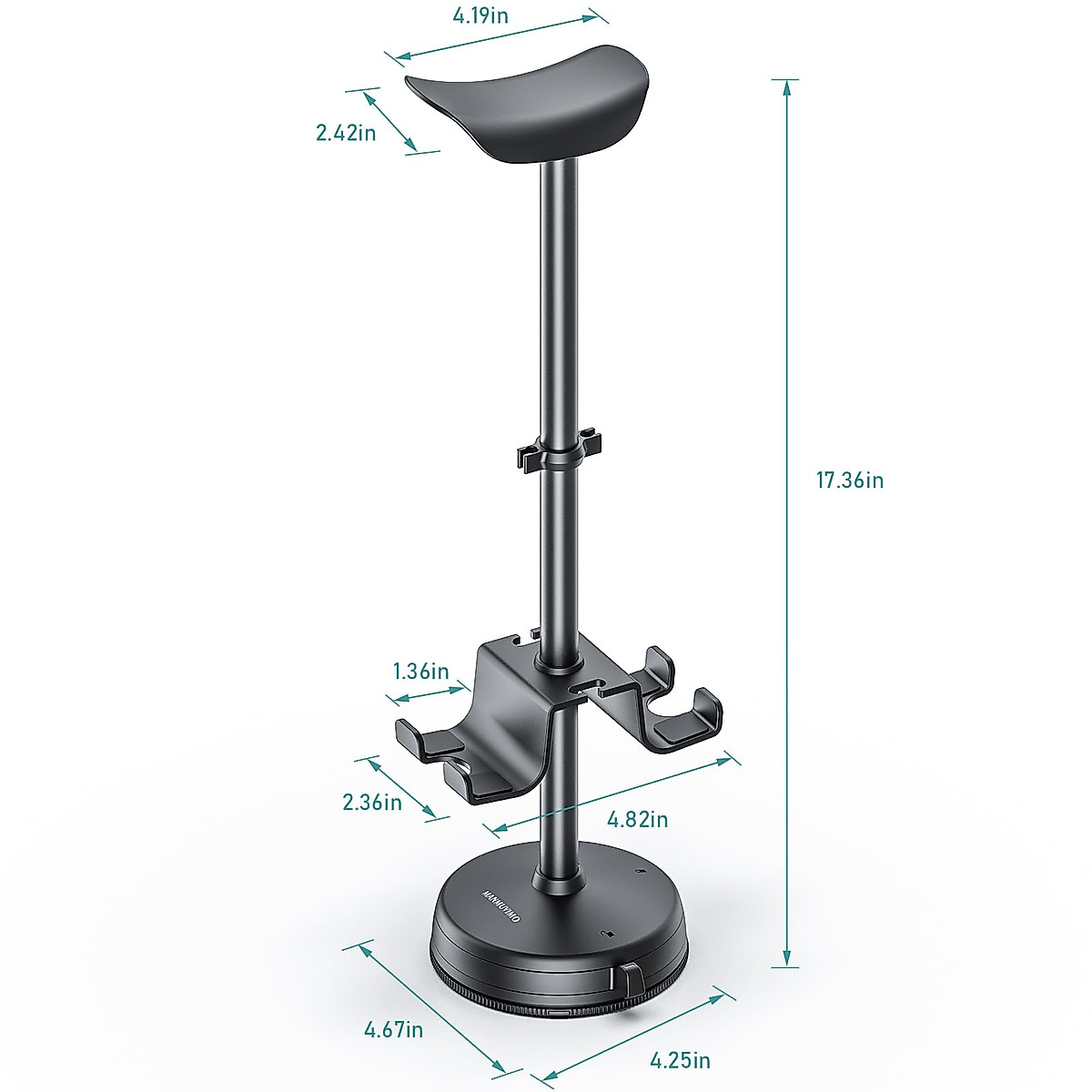 Desktop Headphone Controller Stand Holder with Anti-Slip Heavy Base Stable Suction Cup, Universal Aluminum Headset Controller Storage Organizer Compatible for PS5/Switch Pro/Xbox/Airpods/Beats/Bose