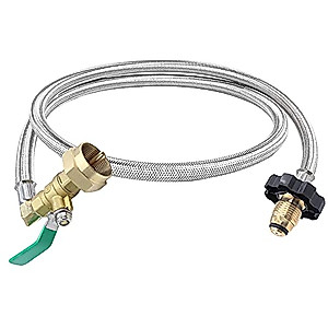 MOFLAME Propane Refill Adapter for 1 lb. Tanks，3 FT High Pressure Stainless Steel Braided Extension Hose，Propane Tank Refill Adapter with On-Off Control Valve for 1 LB Propane Gas Tank