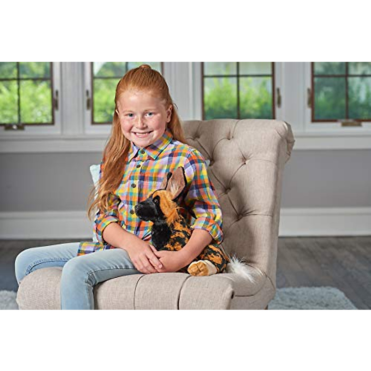 Wild Republic African Wild Dog Plush, Stuffed Animal, Plush Toy, Gifts for Kids, Cuddlekins 12 Inches