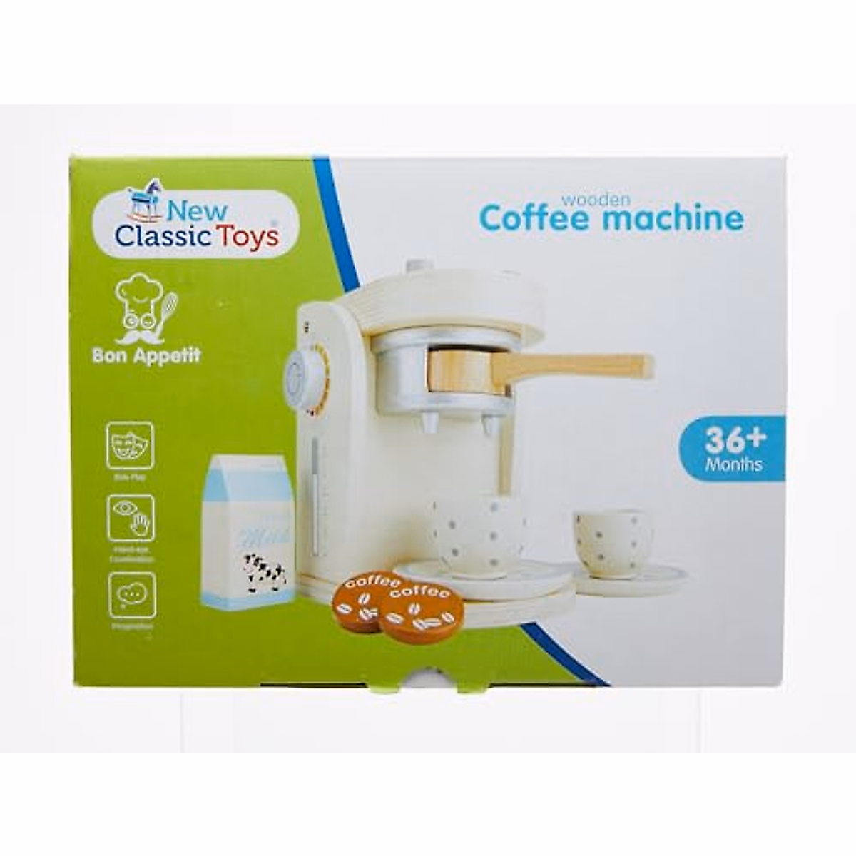 New Classic Toys 10705 Coffee Maker, Multicolor (White), 3 years to 9 years