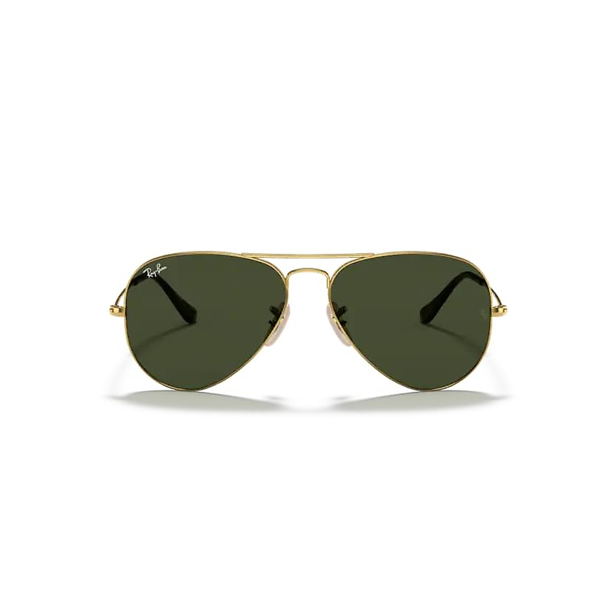Ray-Ban RB3025 Aviator Large Metal Non-Polarized Sunglasses For Men For Women Gold/Green + BUNDLE with Designer iWear Eyewear Kit