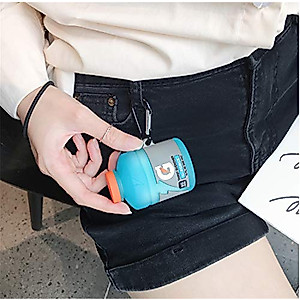 Shineyii for Airpod 2/1 Case Soft Silicone Cute Cartoon Kawaii Funny Cover Fashion Protective Skin Accessories Keychain Boys Kids Teens Cases Compatible with Airpods 2&1, Blue Bottle