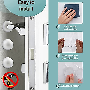6PCS Door Stopper Wall Protector Wall Shield Bumper Guard from Door Knobs Clear Round Door Knob Bumper Cover Reusable Self Strong Adhesive Absorbent Gel Door Stop Stick (1.57inch)