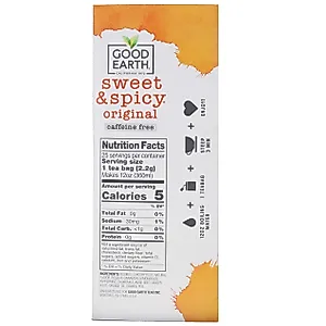 Good Earth Sweat & Spicy Caffeine Free Herbal Tea - 6 Pack w/ 25 Tea Bags per Box