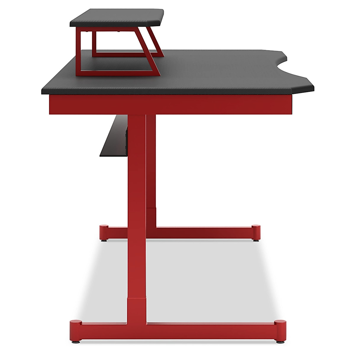 Signature Design by Ashley Lynxtyn Contemporary 63" Home Office Desk with Raised Monitor Stand, Red & Black