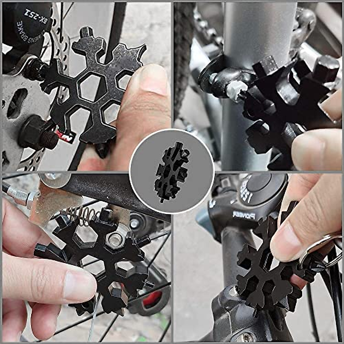 Snowflake Multitool 18-in-1Stainless Steel Snowflake Multi Tool Father s Day Gifts from Daughter Son Kids Snowflake Gadget Gifts with Key Ring Carabiner Clip and Storage Bag for Dad Father