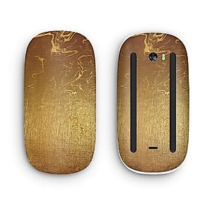 Design Skinz Molten Gold Digital Foil Swirl V11 Vinyl Decal Compatible with The Apple Magic Mouse 2 (Wireless, Rechargable) with Multi-Touch Surface