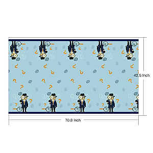 THEMEPT 3 Set Detective Spy Secret Agent Theme Tablecloth Cover for Kids Birthday Wedding Baby Shower Party Supplies and Decoration, 71 × 43 inch