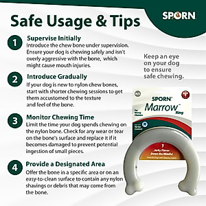 Sporn Durable Marrow Ring Dog Chew Bones for Aggressive Chewers, Jerky Flavor Dog Chew Toys for Large Chew Dogs, Gluten-Free & Non-Toxic, Medium/Large