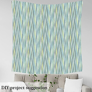 Feelyou Stripes Fabric by The Yard, Natural Geometric Waves Ripple Upholstery Fabric for Chairs, Farmhouse Striped Lines Decorative Waterproof Outdoor Fabric, 3 Yards, Green Blue