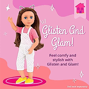 Glitter Girls – Glisten & Glam - Lace Overalls & Cat Ear Deluxe Outfit - 14-inch Doll Clothes– Toys, Clothes & Accessories For Girls 3-Year-Old & Up, includes Top (1)