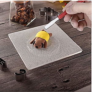 Cookie Turntable， 7" Clear Cookie Decorating Turntable with Clear Top, Acrylic Bearing Base and Non-Slip Mat Cookie Turntable, Helps Icing Cookies Faster & Better (Suqare)
