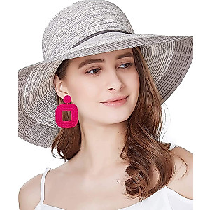 YAHPERN 4 Pairs Beaded Earrings for Women Boho Geometric Beaded Dangle Earrings Statement Pineapple Flower Drop Earrings Colorful Summer Earrings Set Jewelry Gift (Style C)