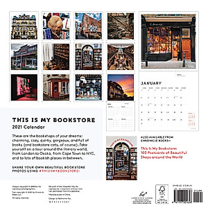 This Is My Bookstore 2021 Wall Calendar: (12-Month Calendar for Book Lovers, Bookshop Photography Monthly Calendar)