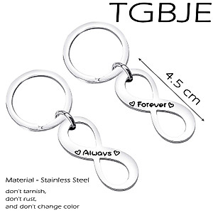 TGBJE Always Forever keychain Set Wedding Gift Boyfriend Gift Girlfriend Gift Long Distance Gift (Always Forever Gift)