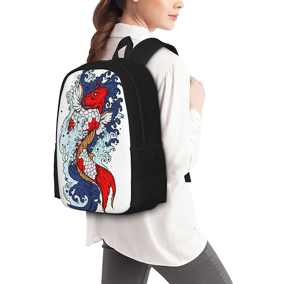 Backpack for Teens Adults,Pug Dog Print Puppy Funny Quote Durable Travel Backpacks College Bookbags Business Computer Bags for Campus Work Hiking Camping Commuting Shopping Sport