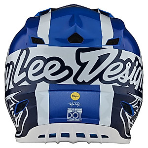 Troy Lee Designs SE4 Polyacrylite Midnight Motocross Helmet - Full Face Offroad Motorcycle Dirt Bike ATV Powersports Dual Sport Racing Helmet - Boys Girls Kids (Blue, LG)