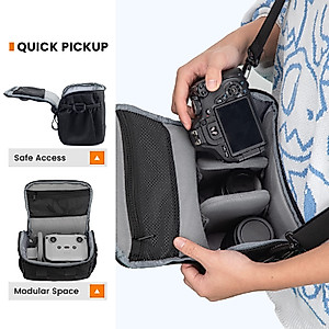TARION Camera Bag Case DSLR Messenger Bag Small Camera Bag DSLR Shoulder Bag Camera Satchel Bag Gadget Bag Crossbody Sling Bag Case for SLR Mirrorless Compact Cameras Street Photography TSB-S