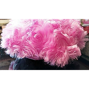 Victorian Rose with Silky Hot Pink Ribbon & Fabric Fleece Powder Puff for Dusting Powder