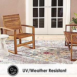 Home Dynamix Nicole Miller Patio Starlight Cedar Indoor/Outdoor Area Rug 5'2"x7'2", Modern Gray/Pink/Blue/Puple