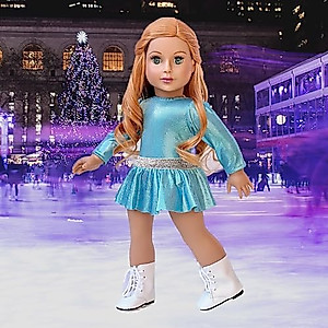 - Super Skater - Clothes Fits 18 Inch Doll - 2 Complete Outfits - 5 Pieces - 18 Inch Doll Ice Skating Outfits - Leotard, Skirt, Pants, Jacket and 1 Pair of Skates (Doll Not Included)