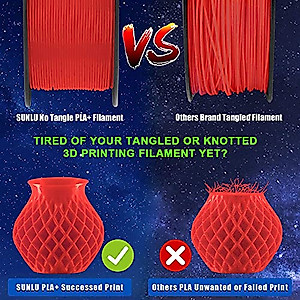 PLA+ 3D Printer Filament 1.75mm, SUNLU PLA Filament PRO, Dimensional Accuracy +/- 0.02 mm, 1 kg Spool, 1.75 PLA Plus, Blue+Red